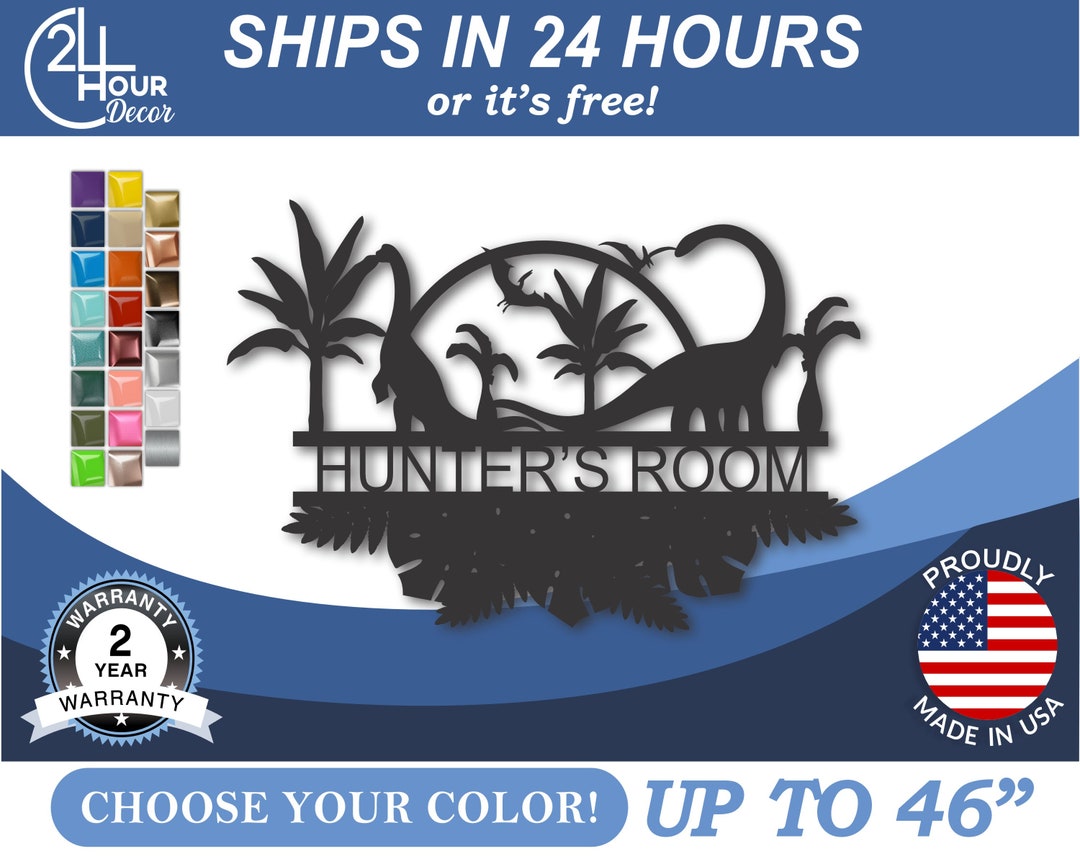 Custom Metal Brachiosaurus Wall Art - Metal Dinosaur Sign - Kids Room ...