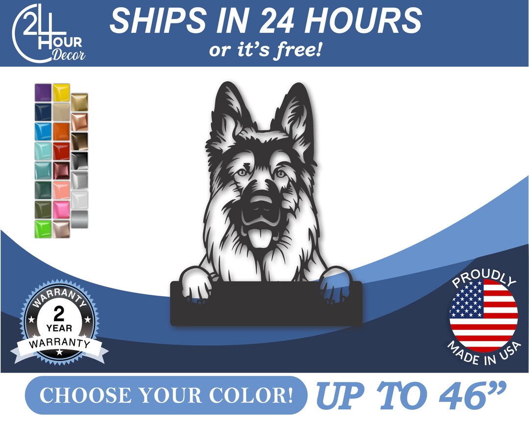 Custom Metal German Shepherd Sign | Metal Dog Breed Name Sign | 22 ...