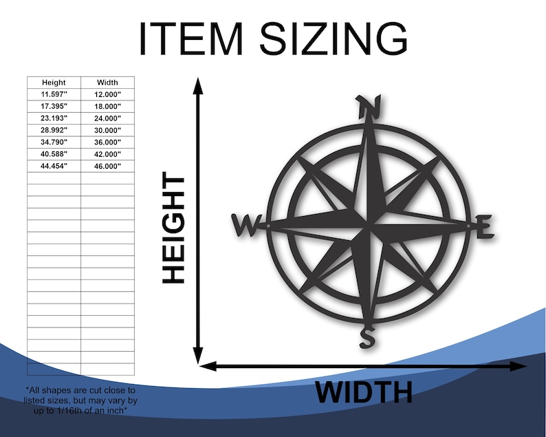 Metal Compass Wall Art | 22 Color Options - Etsy
