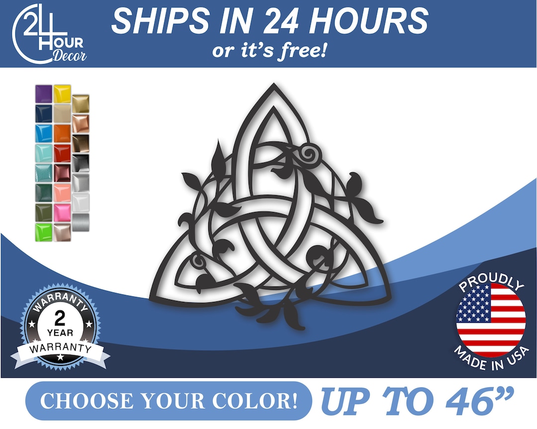Metal Celtic Triquetra Wall Art | 22 Color Options - Etsy