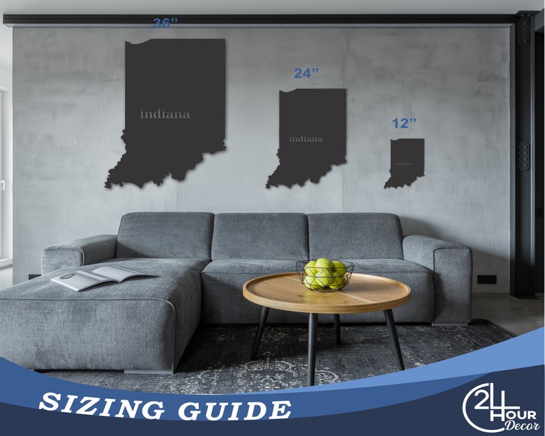 Metal Indiana Wall Art - Custom Metal US State Sign - 22 Color Options ...