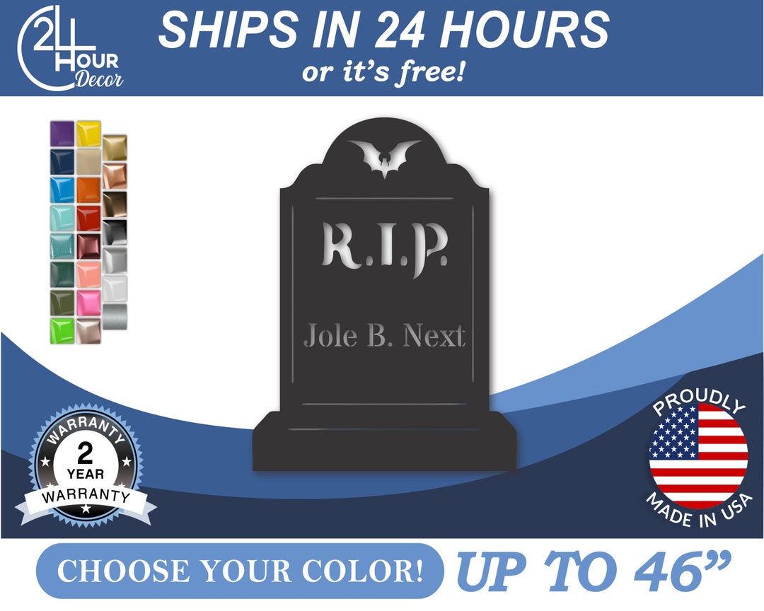 Metal Custom Halloween Headstone Sign | Custom Graveyard Yard Art | 22 ...