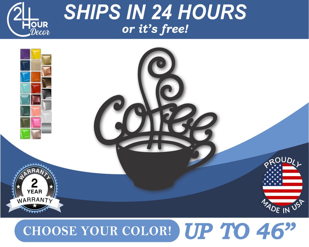Custom Metal Coffee Sign | Metal Coffee Bar Sign | Metal Coffee Wall ...