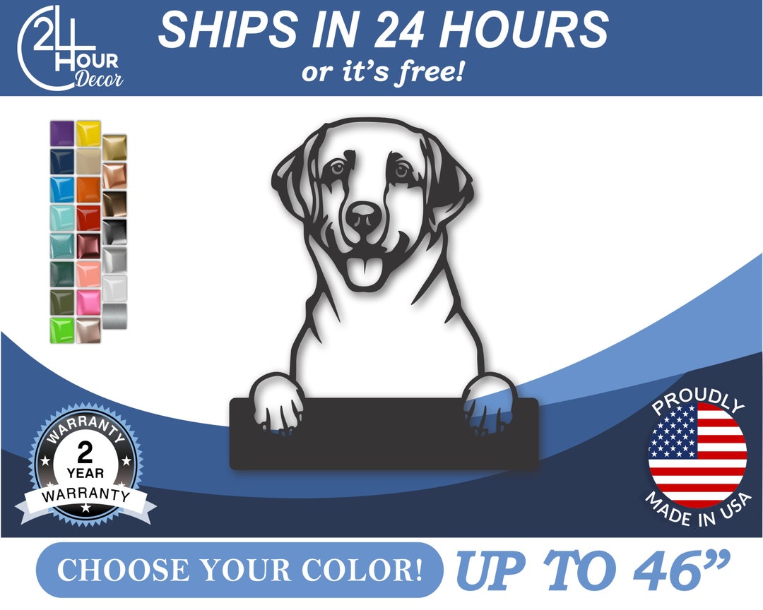 Custom Metal Labrador Sign | Metal Dog Breed Name Sign | 22 Color ...