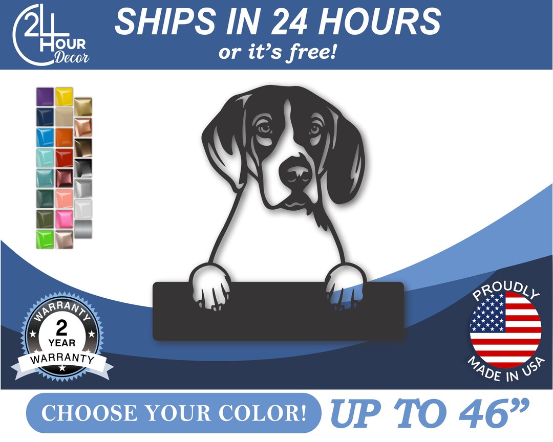 Custom Metal Harrier Dog Sign | Metal Dog Breed Name Sign | 22 Color ...
