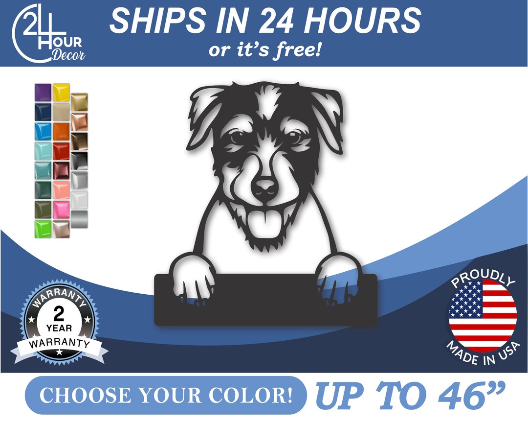Custom Metal Parson Russell Sign | Metal Dog Breed Name Sign | 22 Color ...