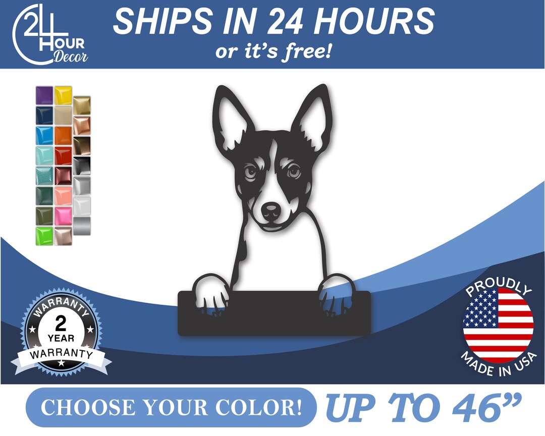 Custom Metal Rat Terrier Sign | Metal Dog Breed Name Sign | 22 Color ...