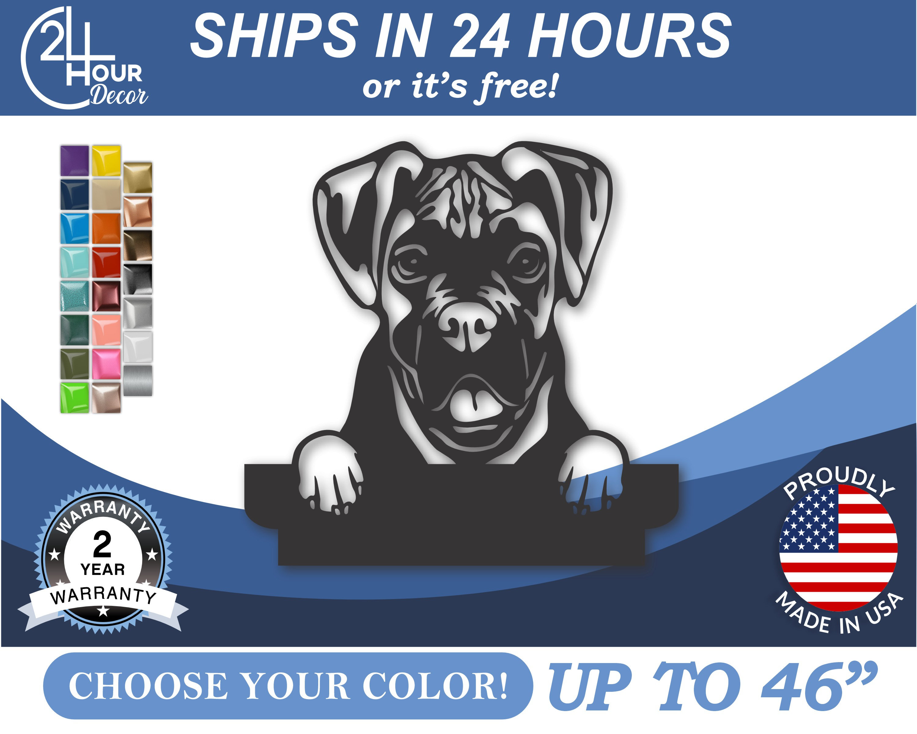 Custom Metal Boxer Sign Metal Dog Breed Name Sign 22 Color - Etsy