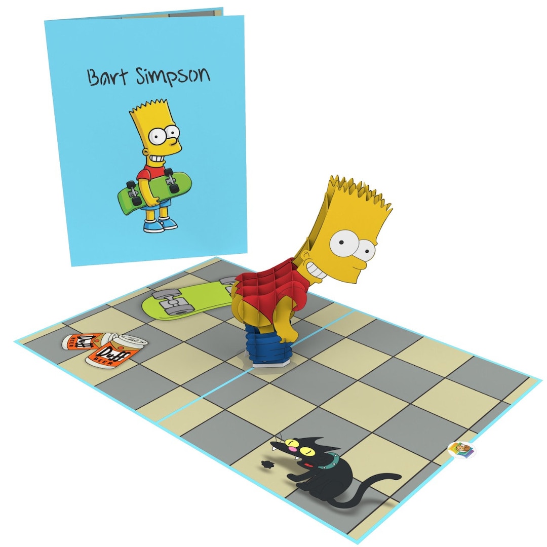 Bart Simpson Pop up Card 15 X 20 Cm - Etsy