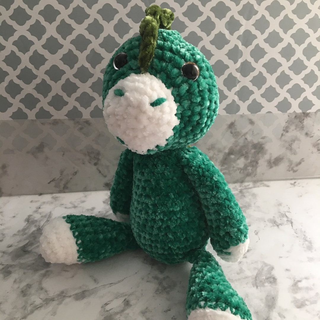 Stuffed Dinosaur Toy, Green and Emerald, Adorable, Soft Hand-made ...