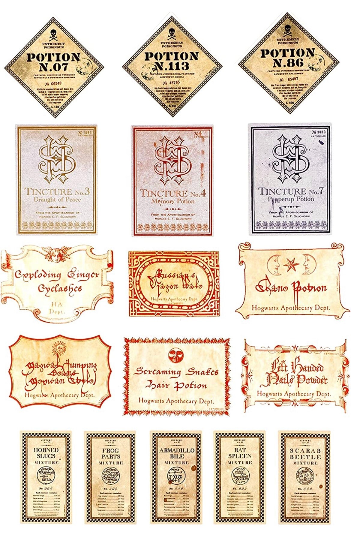 Vinyl Potion Labels up to 50 L Potion Stickers L Magic Potions L ...