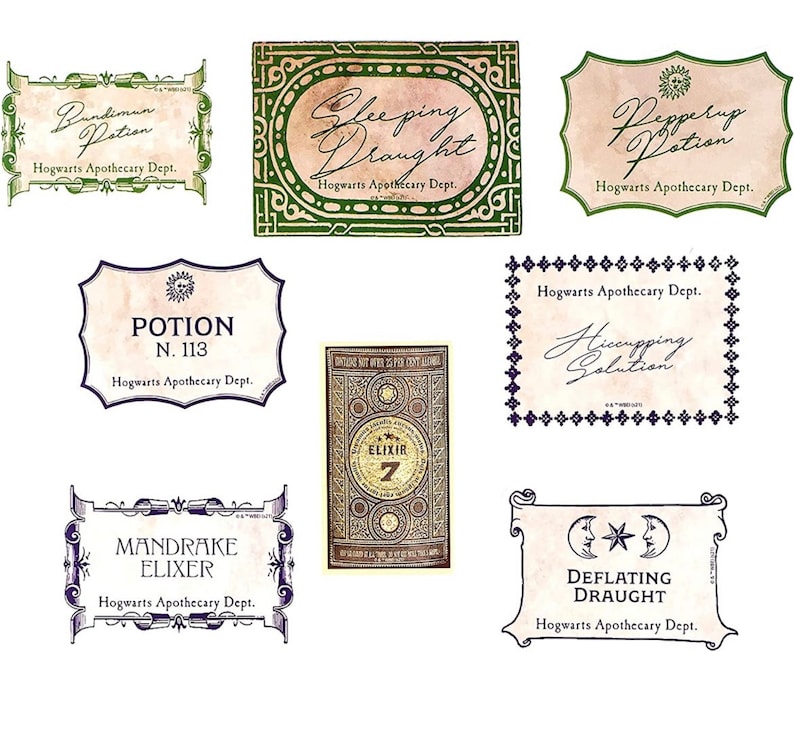 Vinyl Potion Labels up to 50 L Potion Stickers L Magic Potions L ...