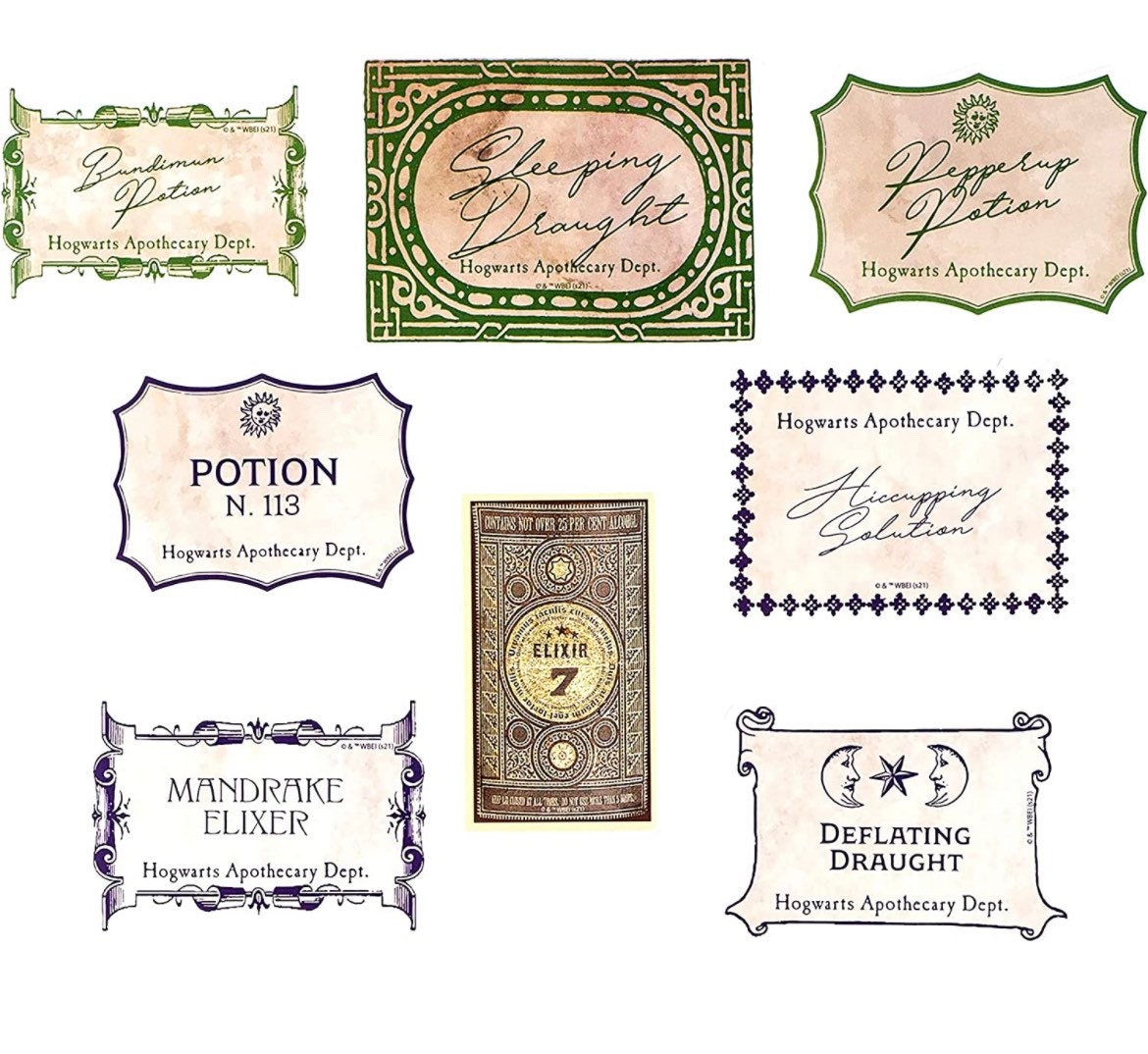 Vinyl Potion Labels up to 50 L Potion Stickers L Magic Potions L ...