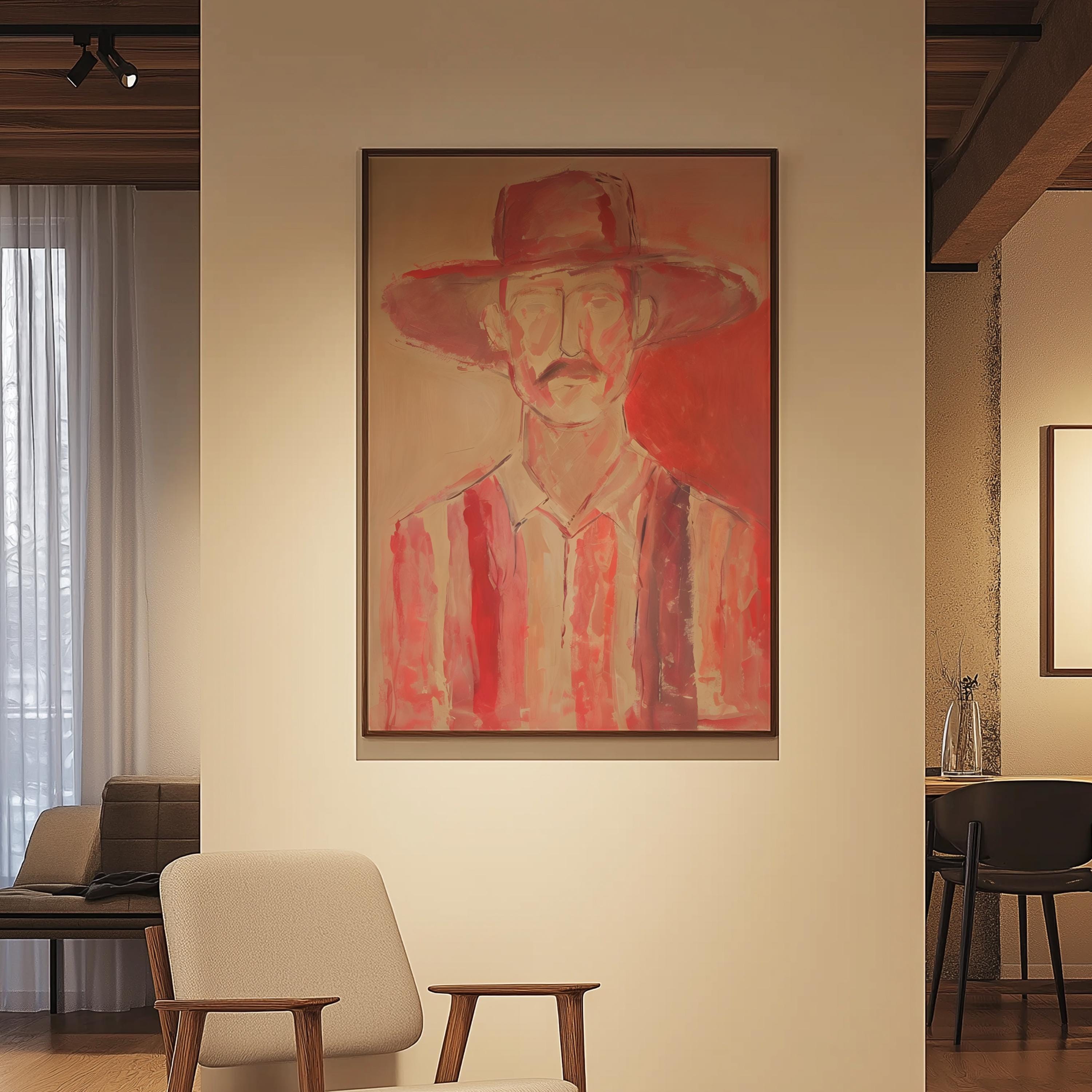 Abstract Cowboy Print, Western Cowboy, Southwestern Desert Print ...