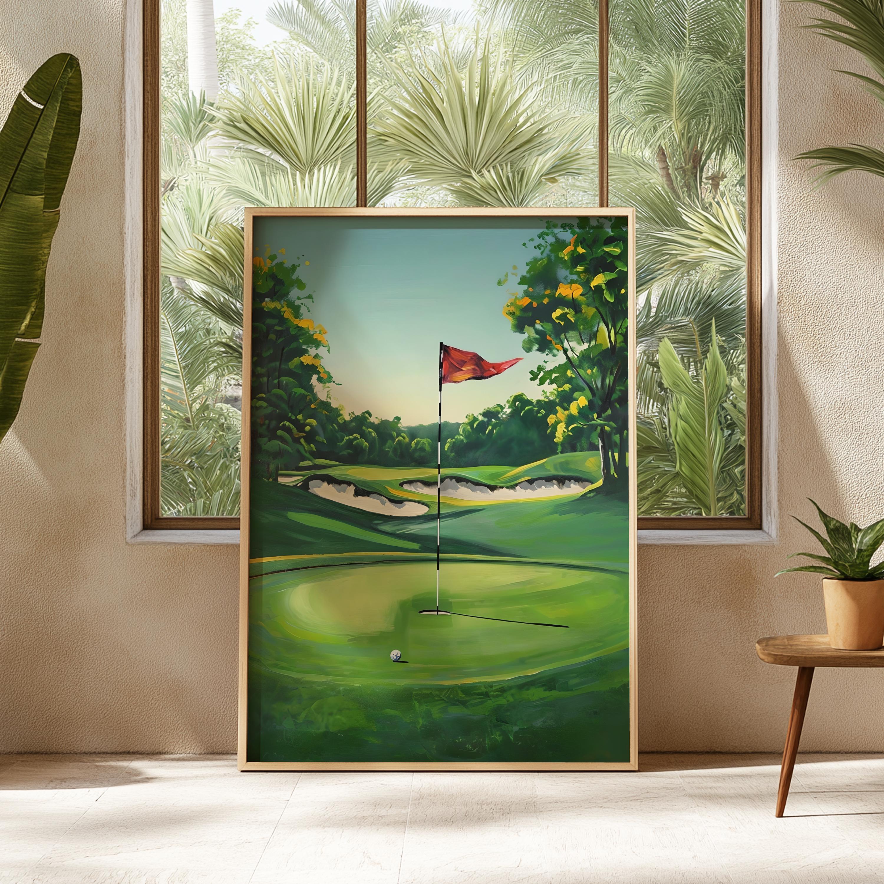 Golf Course Art Print, Putting Green, Country Club Decor (digital ...