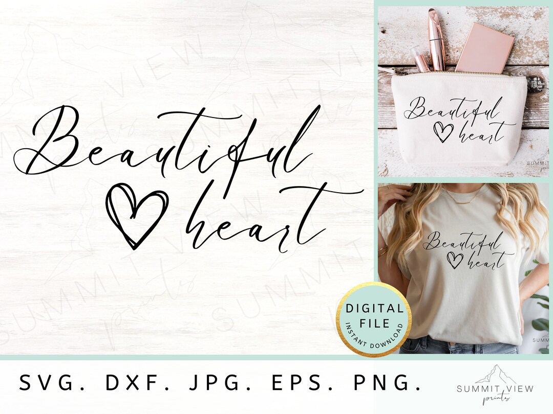 Beautiful Heart SVG PNG Modern Svg Design SVG Files for Cricut Digital ...