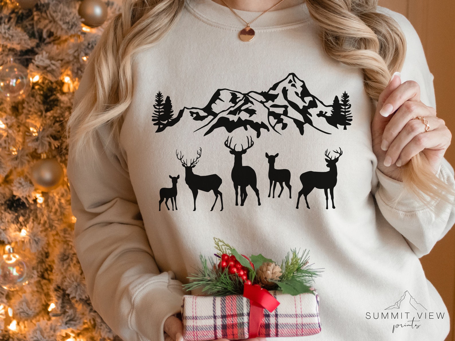 Mountain SVG Nature Svg Deer Svg PNG Design SVG Files for Cricut Winter ...