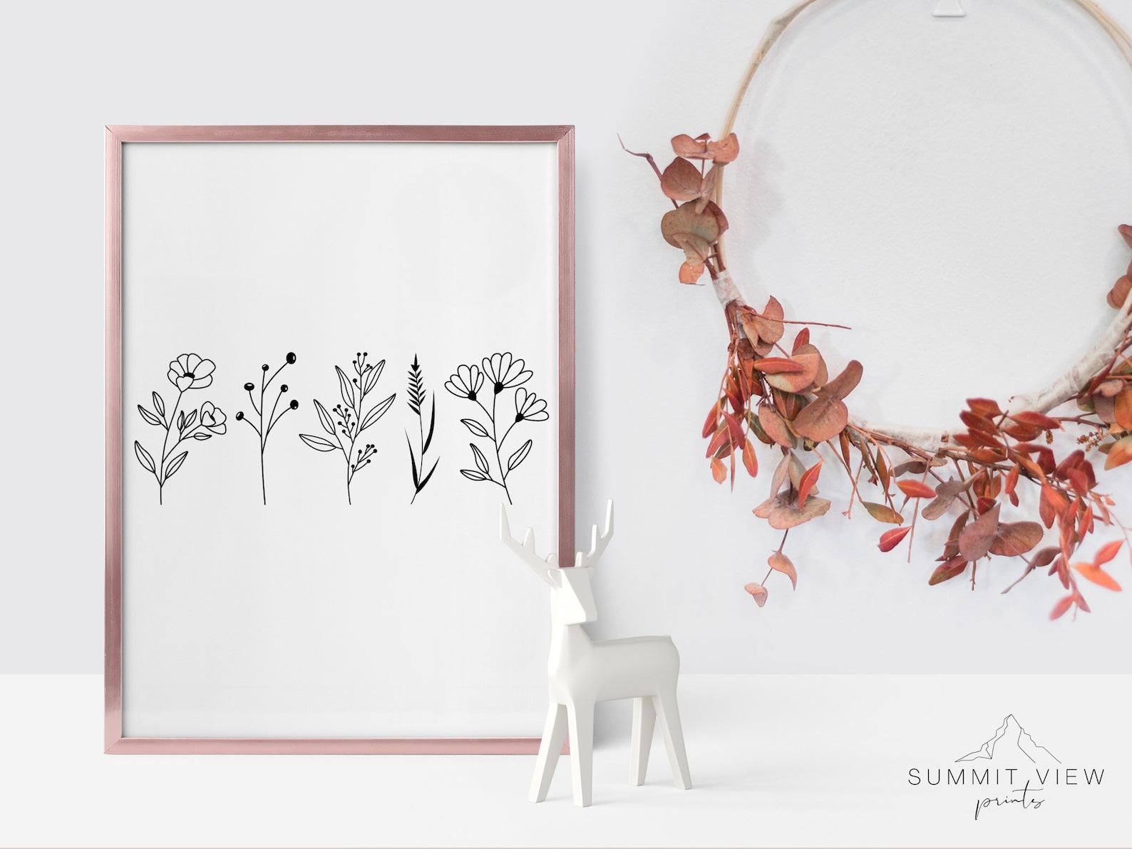 Wildflowers SVG PNG Modern Svg Design SVG Files for Cricut Line Art Svg ...