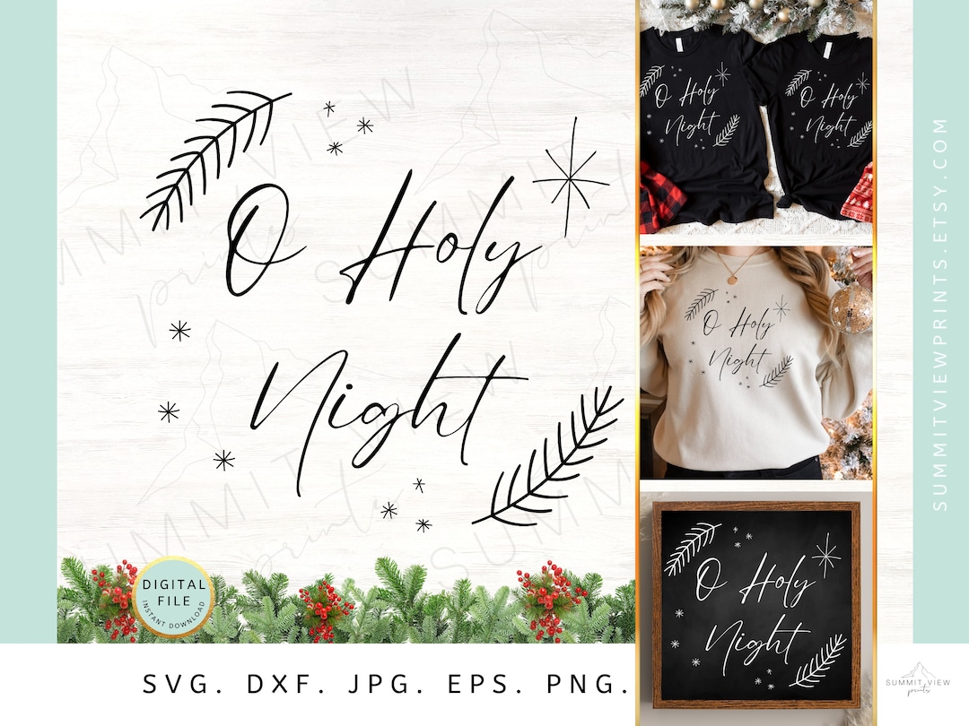 O Holy Night Svg Png Sublimation Christmas SVG Christmas Sweatshirt Svg ...