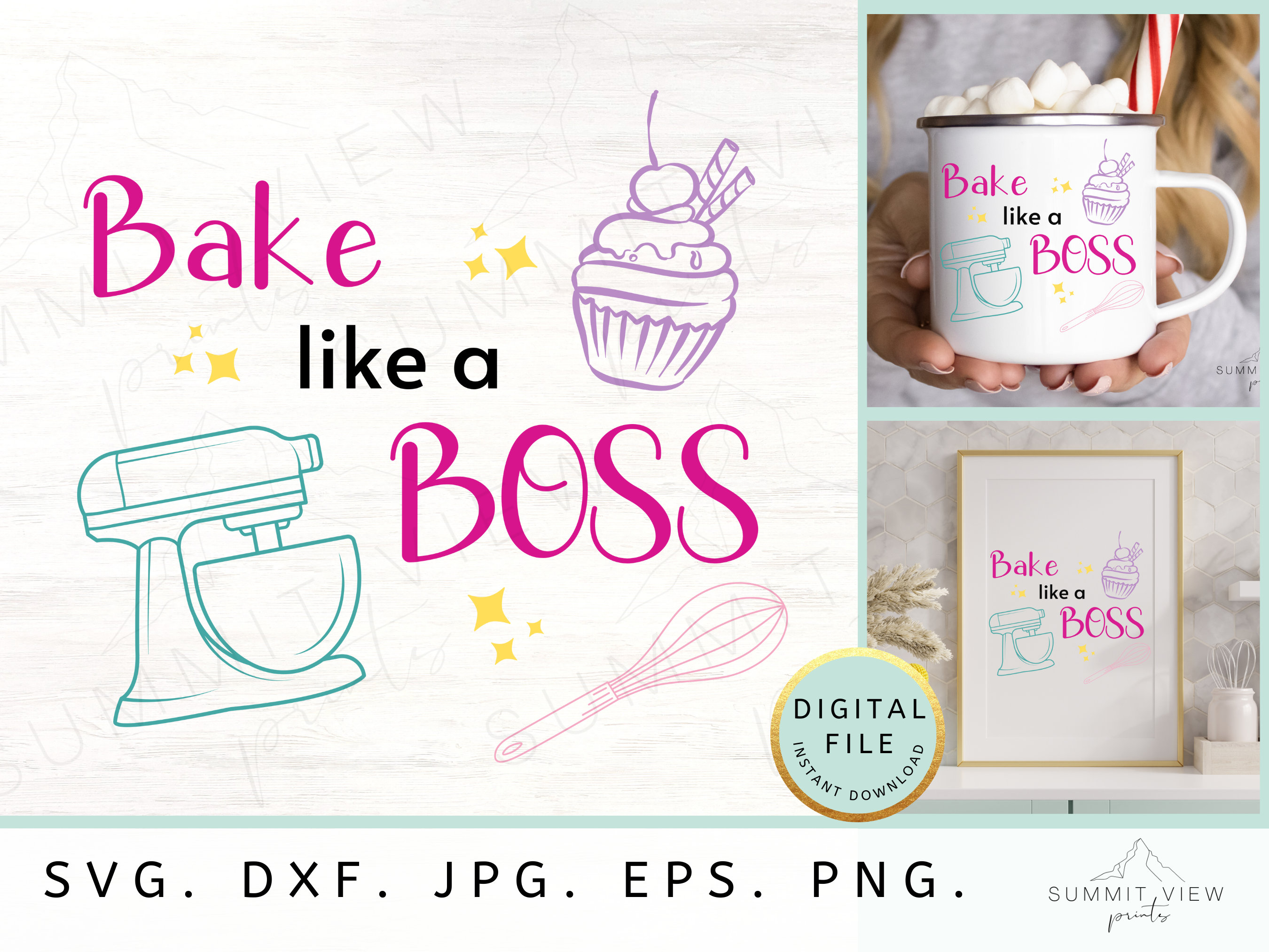 Bake Like a Boss SVG PNG Bakers Svg Design SVG File for Cricut Digital ...