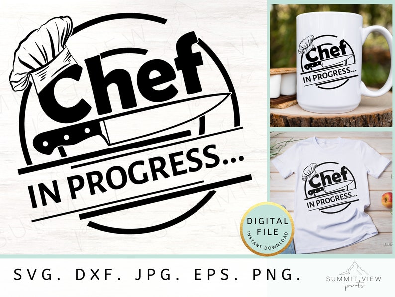 Chef in Progress SVG PNG Modern Svg Design SVG Files for Cricut ...