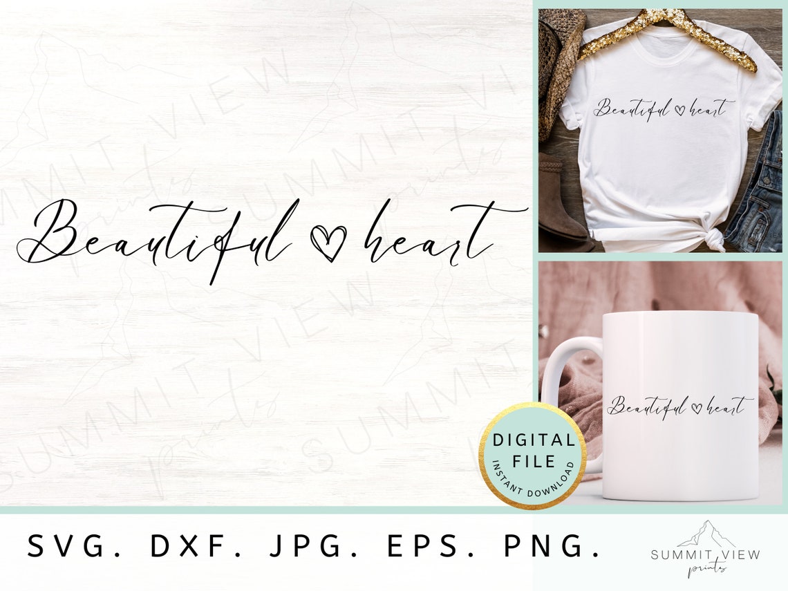 Beautiful Heart SVG PNG Modern Svg Design SVG Files for Cricut Digital ...