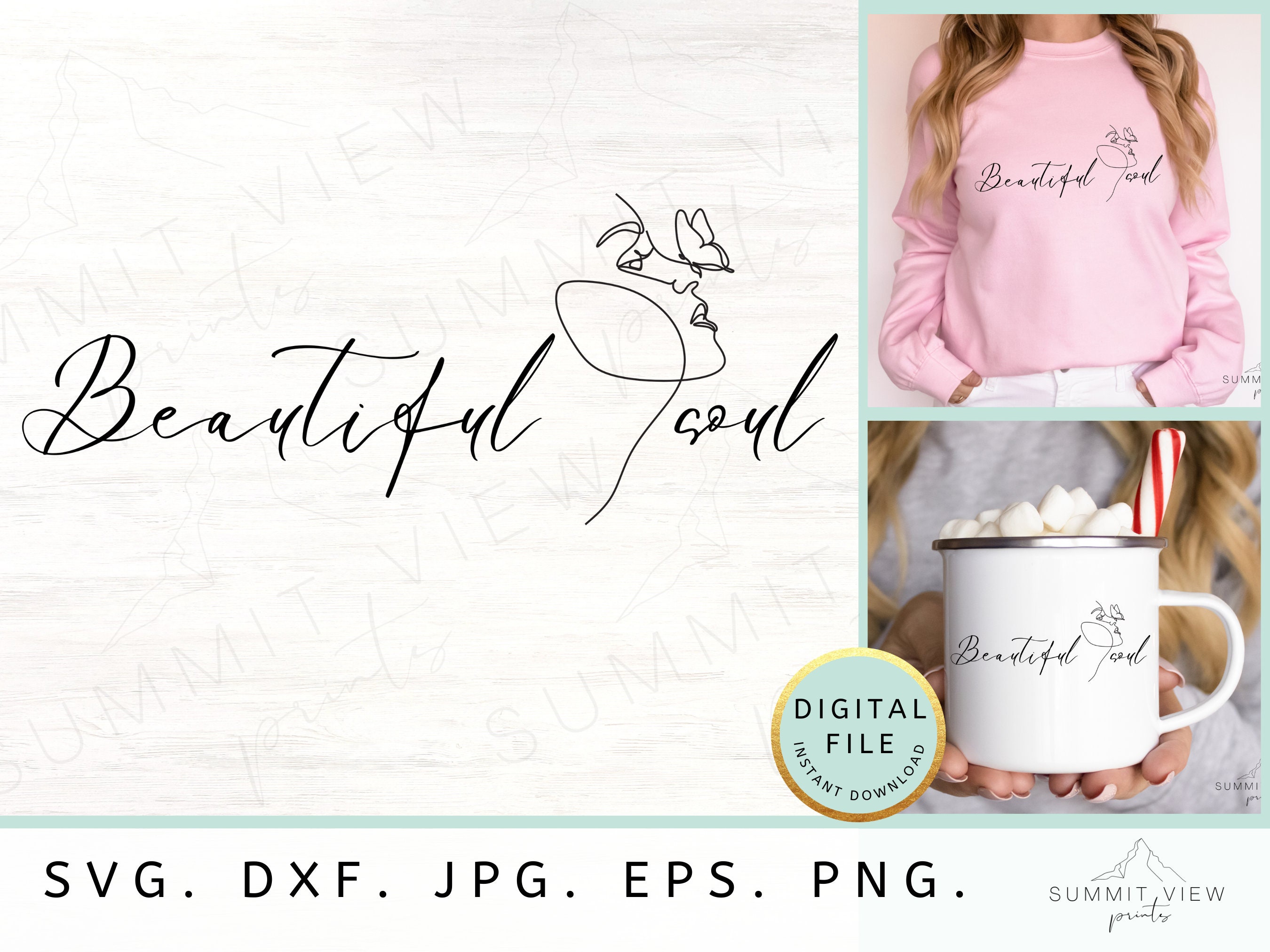 Beautiful Soul SVG PNG Modern Svg Design SVG Files for Cricut Digital ...