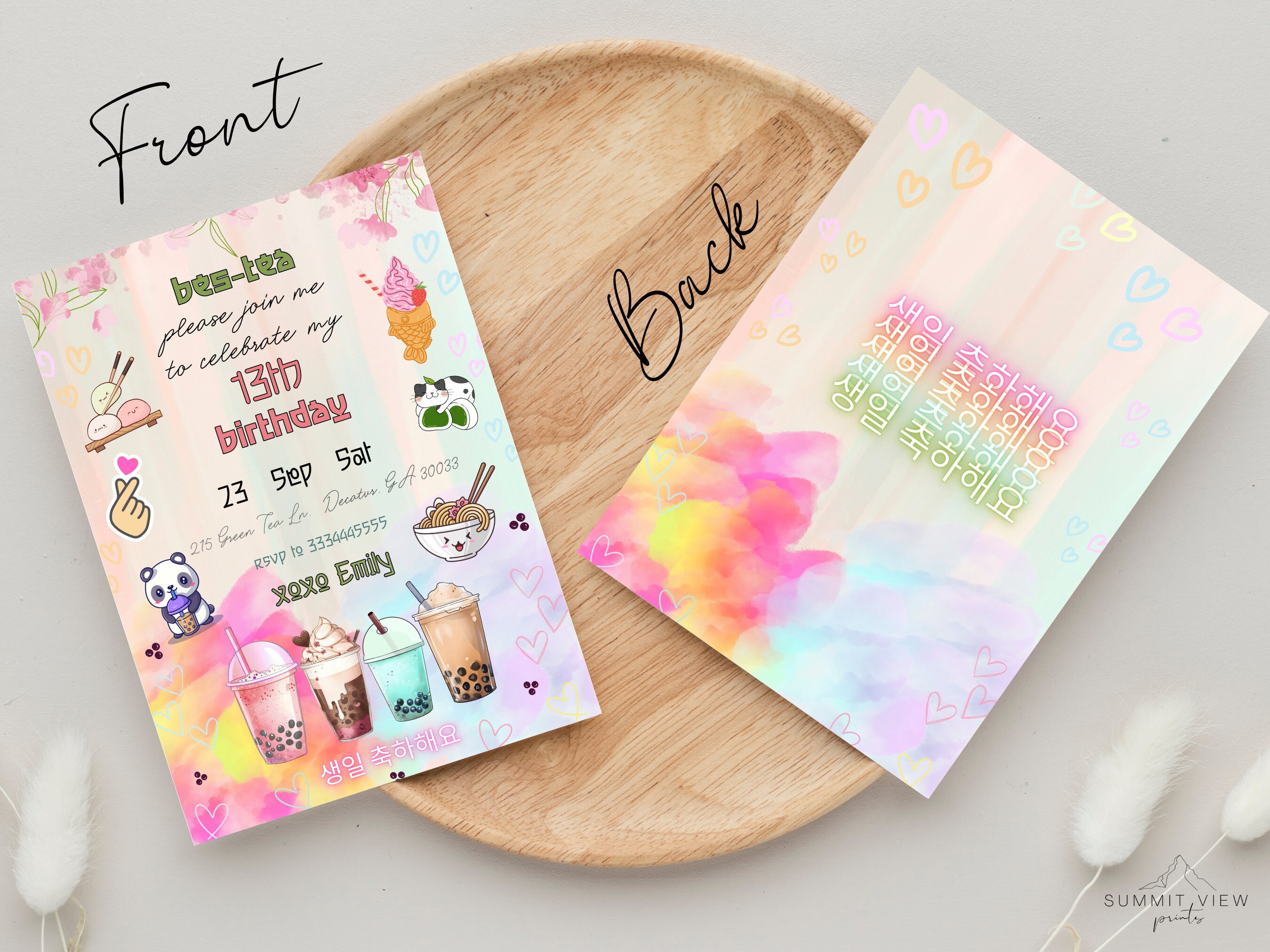 Editable Bestea Bubble Tea Boba Invitation Card Funny Best Friend ...