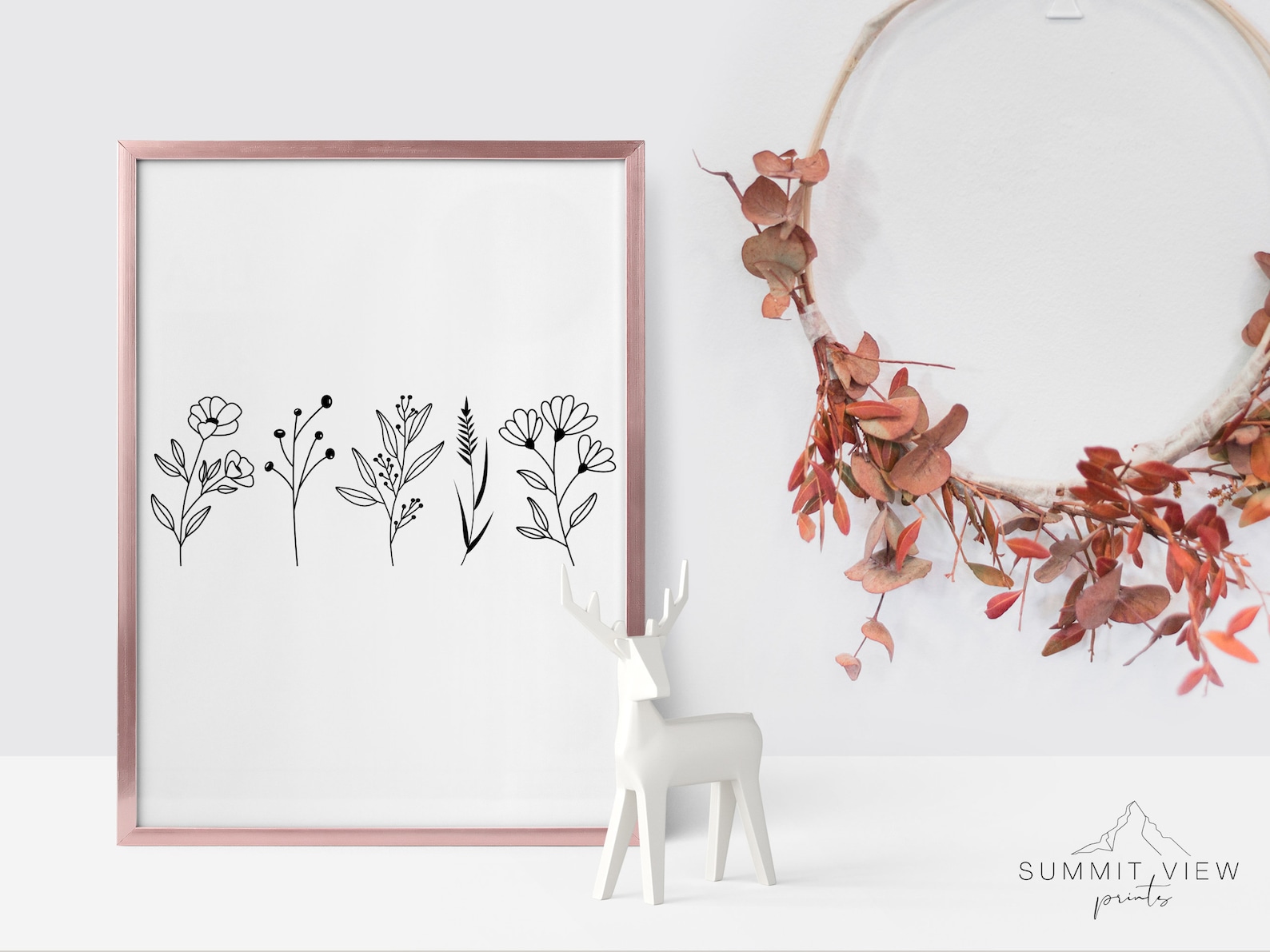 Wildflowers SVG PNG Modern Svg Design SVG Files for Cricut Line Art Svg ...