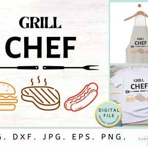 Grill Chef SVG: BBQ, Burger, Steak Design (digital Download) - Etsy