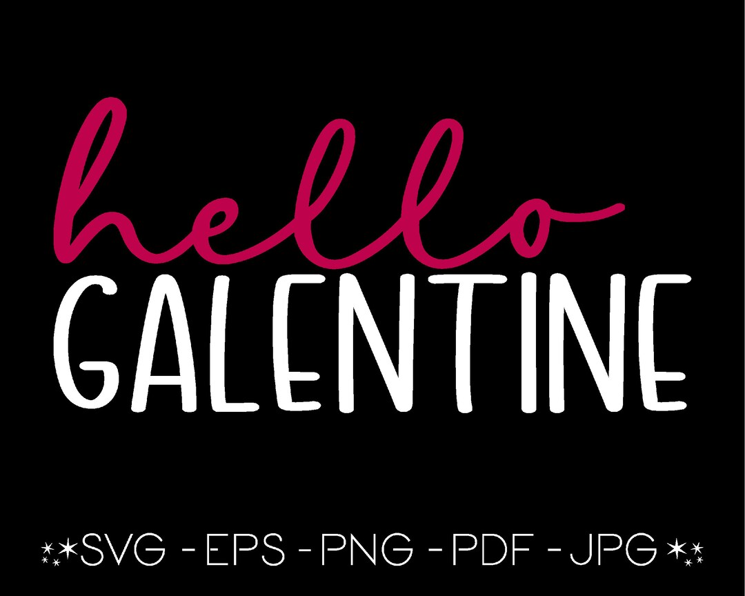 Hello Galentine Pink & Black SVG PNG. Ideal for Cutting - Etsy