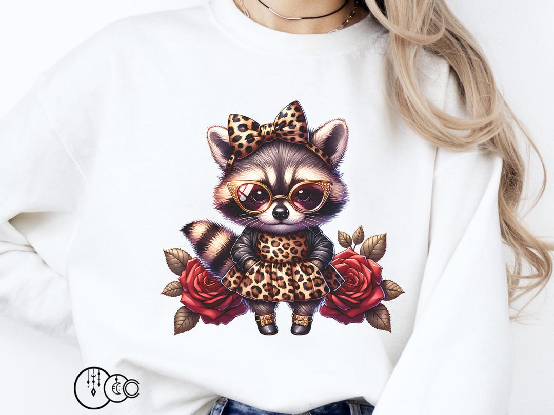 Sassy Raccoon PNG, Gold Leopard Mama Sublimation Design, Funny Boujee ...