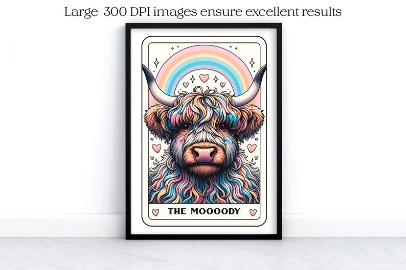 Funny Highland Cow Tarot Card PNG, Trendy Cow Print (digital Only) - Etsy