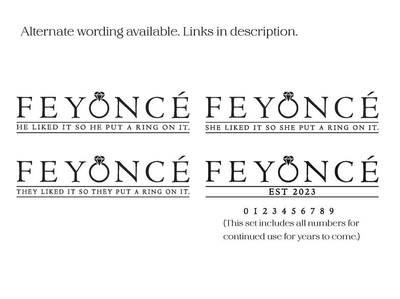 Feyonce Engagement SVG. Fun Fiancée PNG for Sublimation, Cutting ...