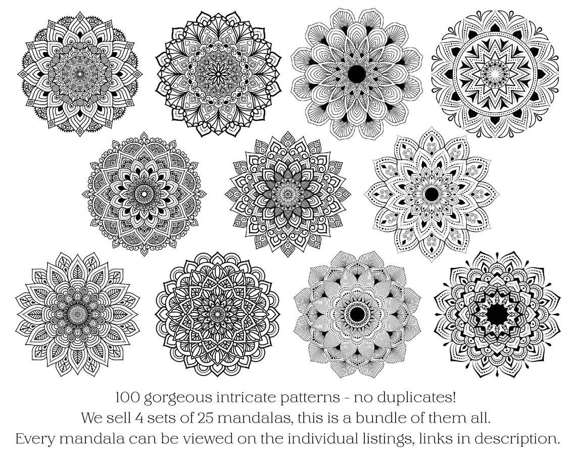 Huge Mandala SVG Bundle Zentangle Art Bundle. Geometric - Etsy