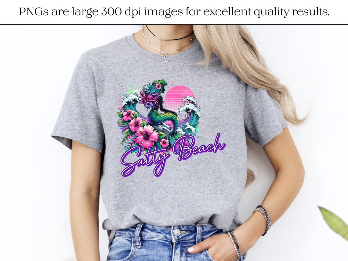 Salty Beach Sassy Mermaid PNG Funny Sassy Quotes PNG for Shirt Design ...