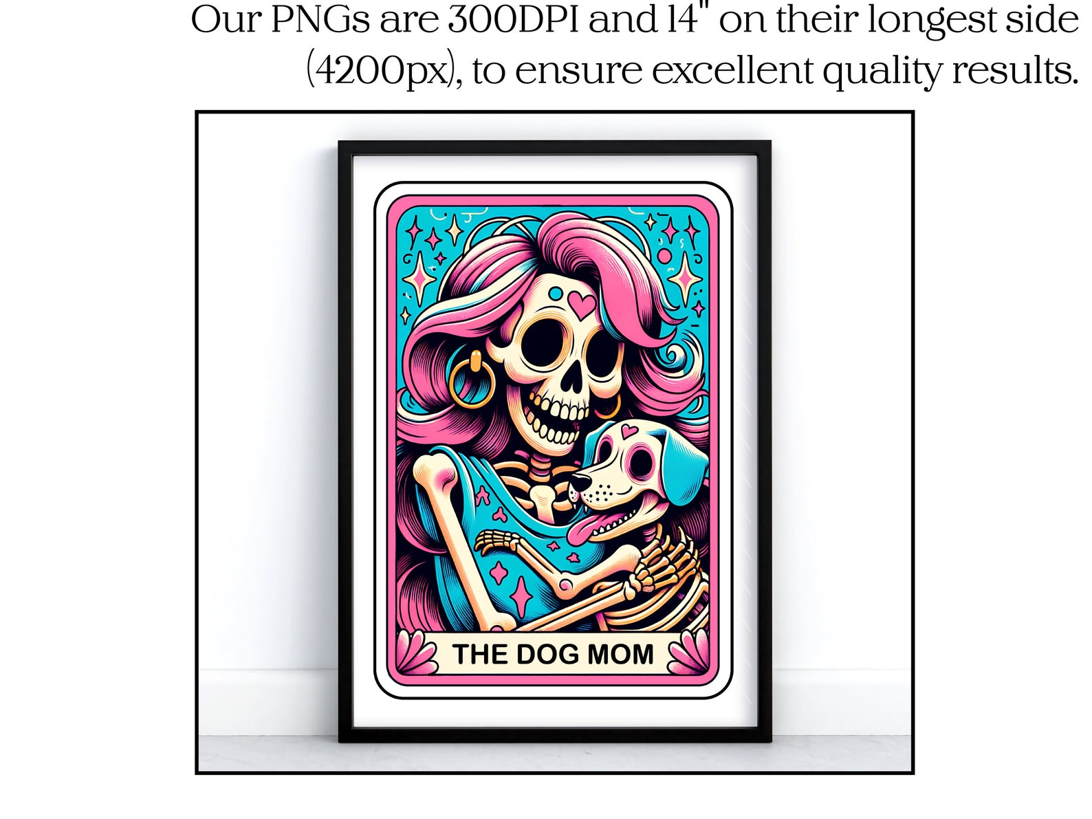The Dog Mom Tarot Card PNG Trendy Skeleton PNG for Shirt Design, Wall ...