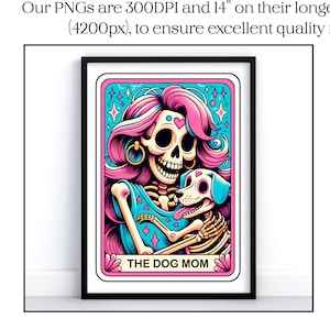 The Dog Mom Tarot Card PNG Trendy Skeleton PNG for Shirt Design, Wall ...