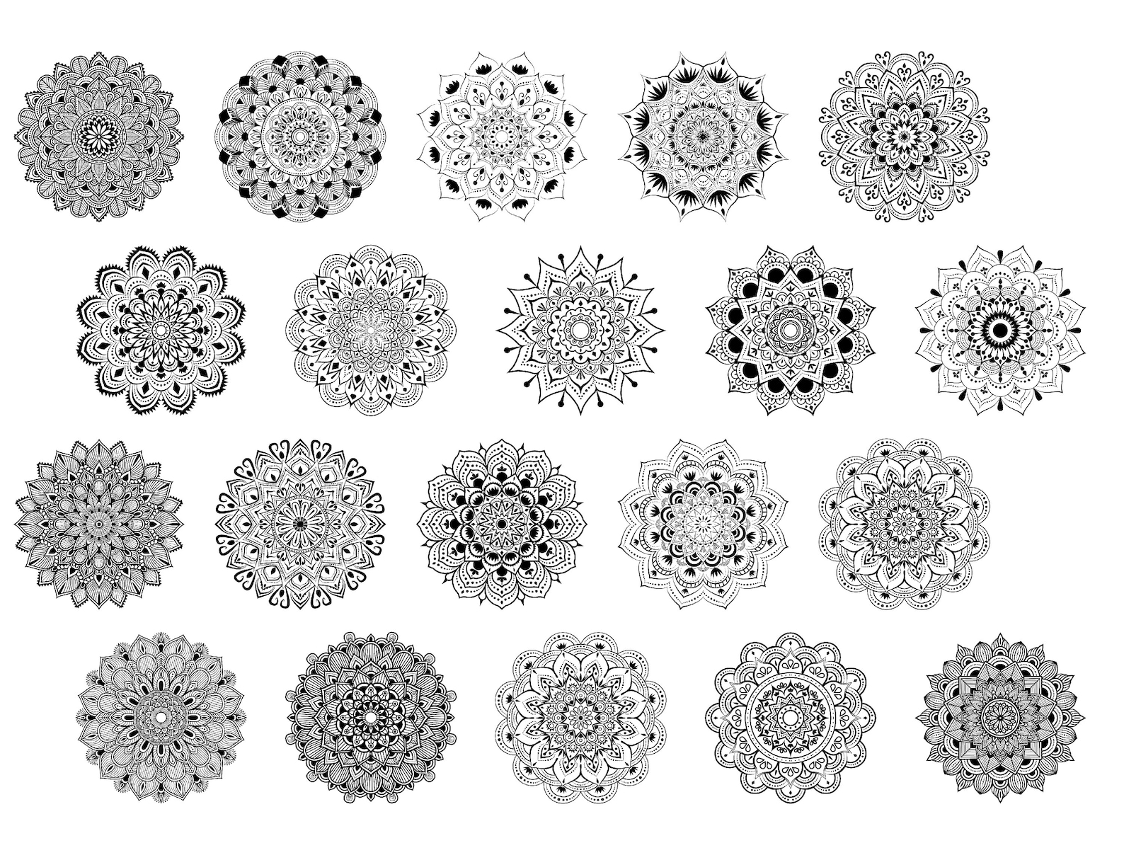 Huge Mandala SVG Bundle! Zentangle Art Bundle. Geometric Patterns for ...