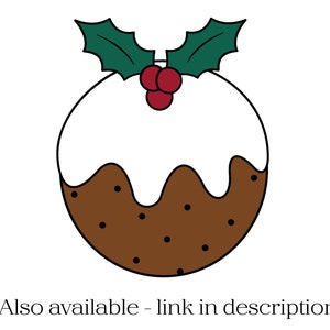 Cute Xmas Puddings SVG, PNG. Fun & Festive Kawaii Holiday Clipart ...