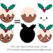 Cute Xmas Puddings SVG, PNG. Fun & Festive Kawaii Holiday Clipart ...