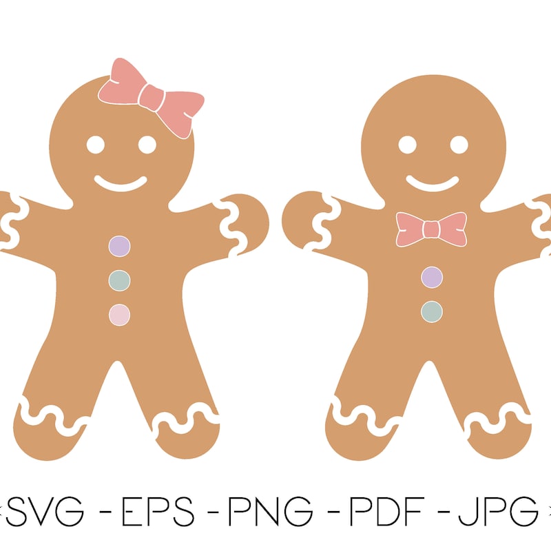 Gingerbread Boy and Girl Clipart - Etsy