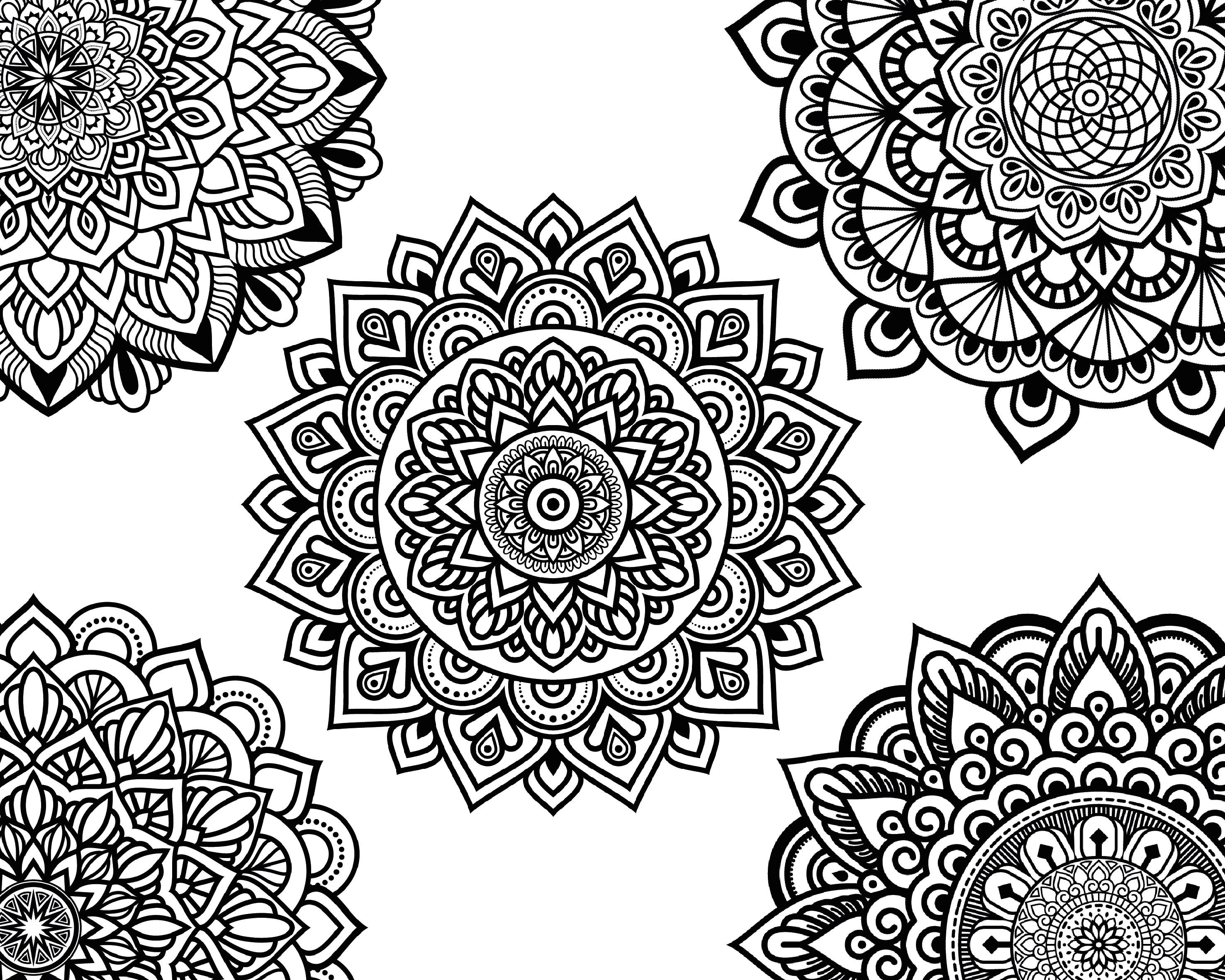 25 Pretty Mandala Patterns, SVG, PNG Zentangle Art Bundle. Tattoo ...