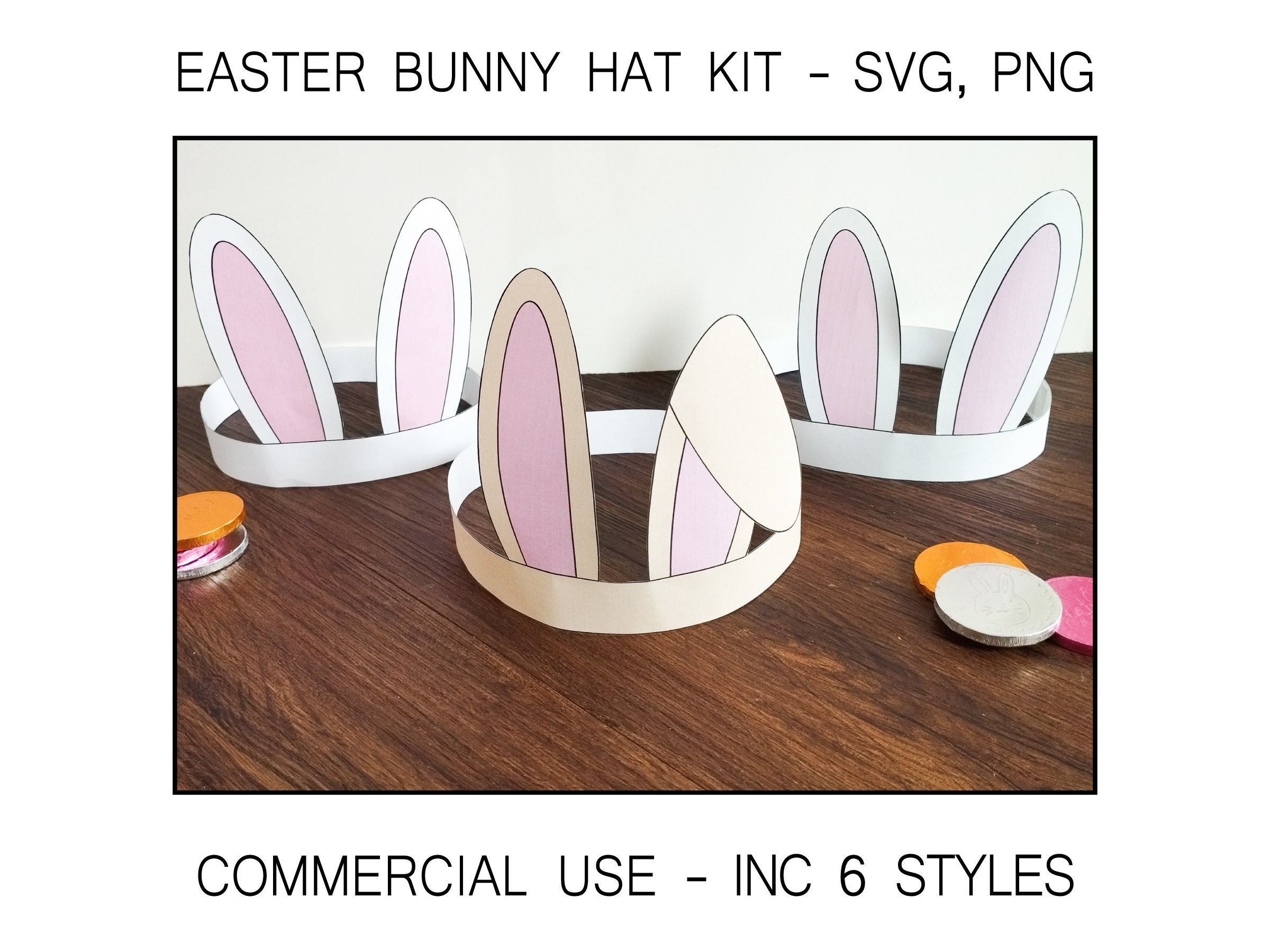 SVG Easter Bunny Crown Bundle, PNG Kids Party Hats for Easter, Ideal Projects for Cutting ...