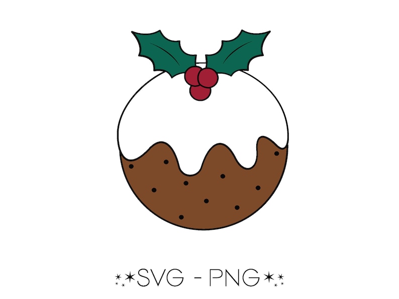 Christmas Pudding Layered SVG, PNG. Fun & Festive Holiday Clipart for ...