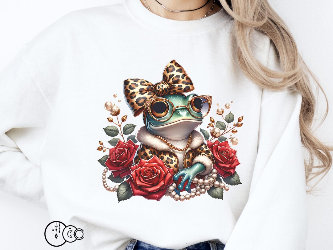 Boujee Frog PNG, Cute Funny Mom Sublimation Design, Funny Froggie ...