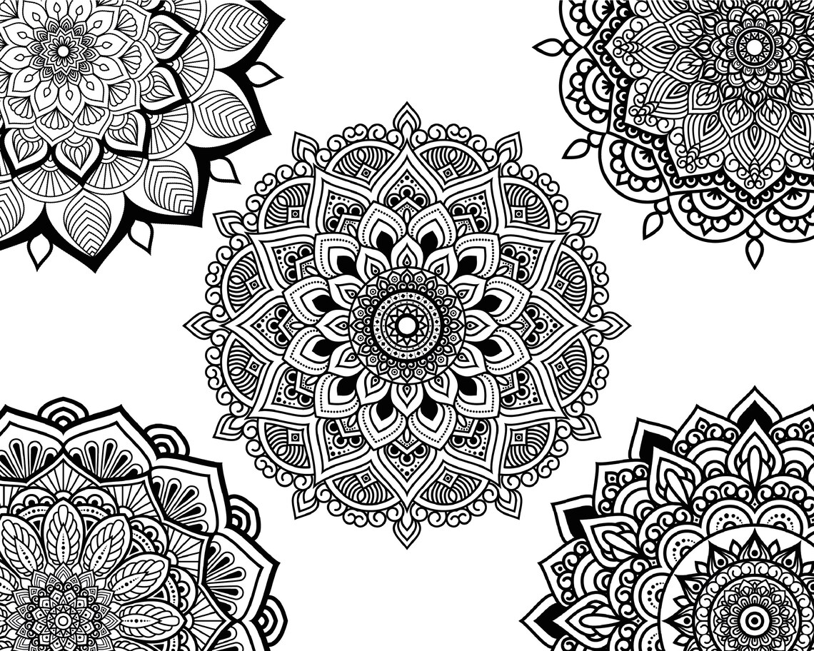 25 Pretty Mandala Patterns SVG PNG Zentangle Art Bundle. - Etsy UK