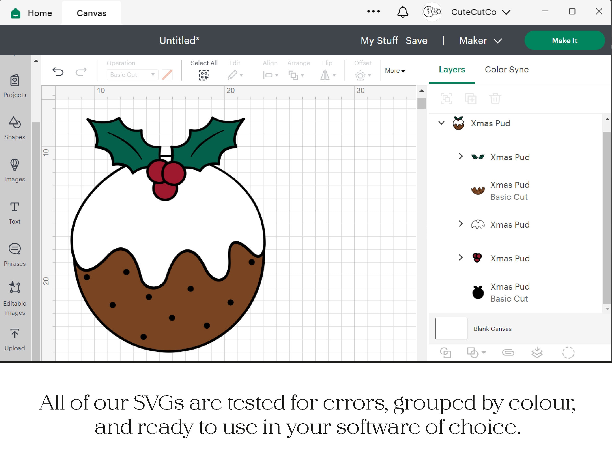 Christmas Pudding Layered SVG, PNG. Fun & Festive Holiday Clipart for ...