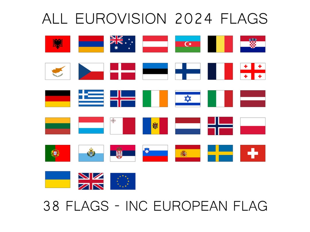 All Eurovision Flags, Inc European Flag PNG SVG for Crafters and Small ...