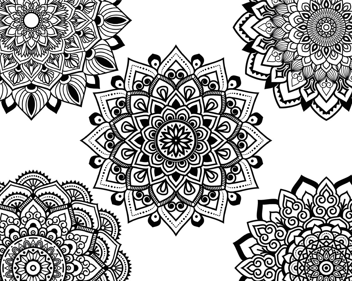 25 Pretty Mandala Patterns SVG PNG Zentangle Art Bundle. - Etsy UK